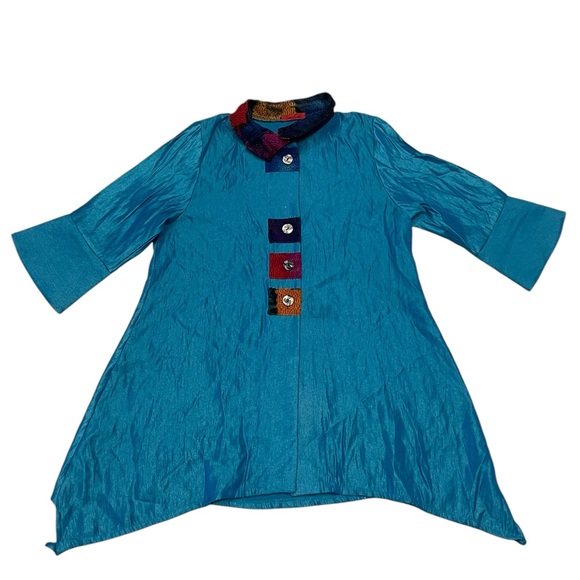 Dresses | Saint Gil Paris Blouse Artsy Oversized Eclectic Turquoise Szm ...